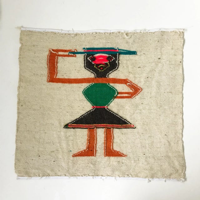 Vintage 1970s Latin American Handwoven Wool Figure With Hat and Dress ...