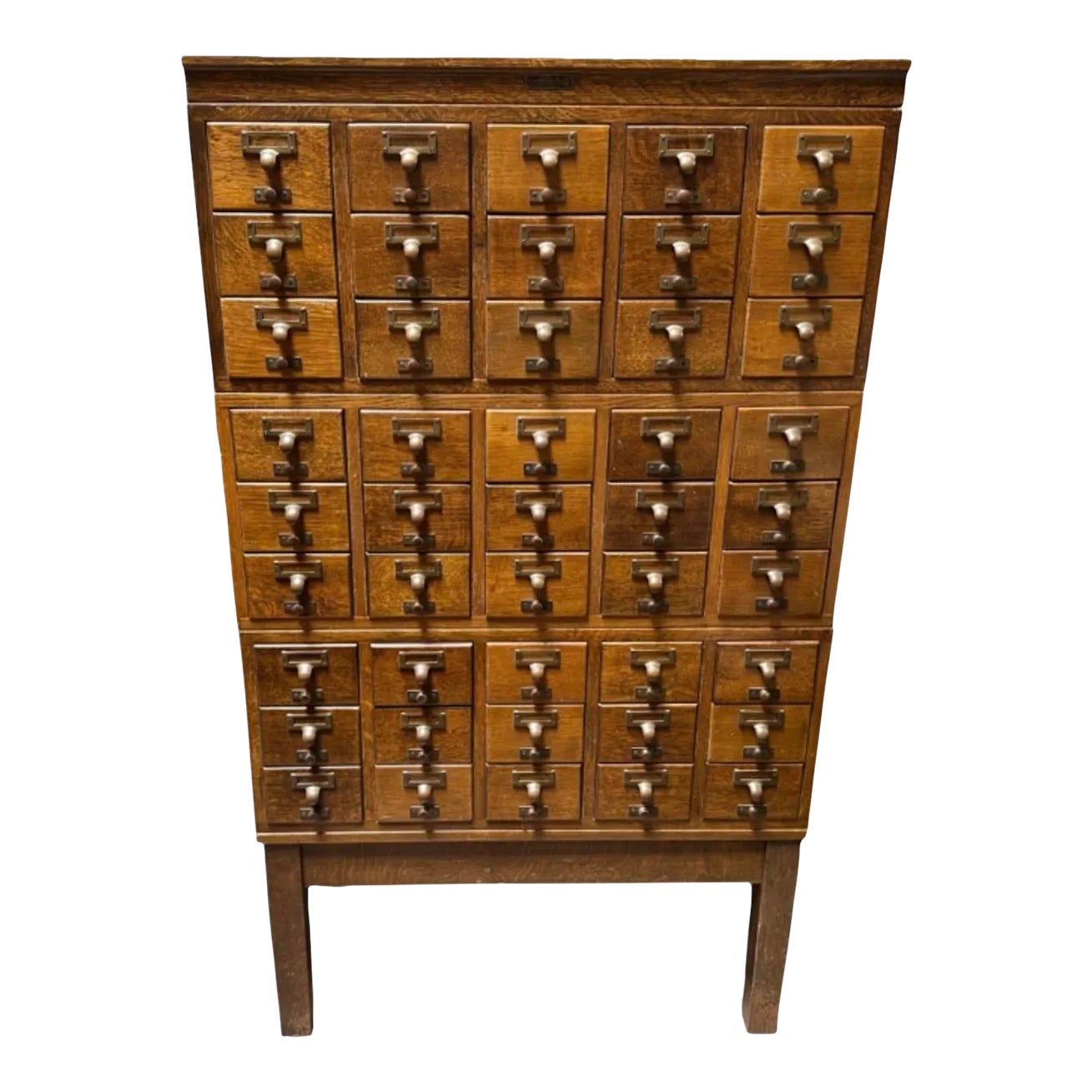 Antique Quartersawn Oak Library Card Catalog Cabinets With Stand by ...