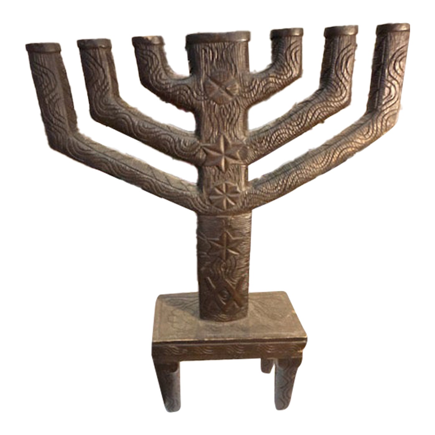 Large Folk-Carved Masonic Seven-Light “Candle-Tree,” Candelabra C. 1930 ...