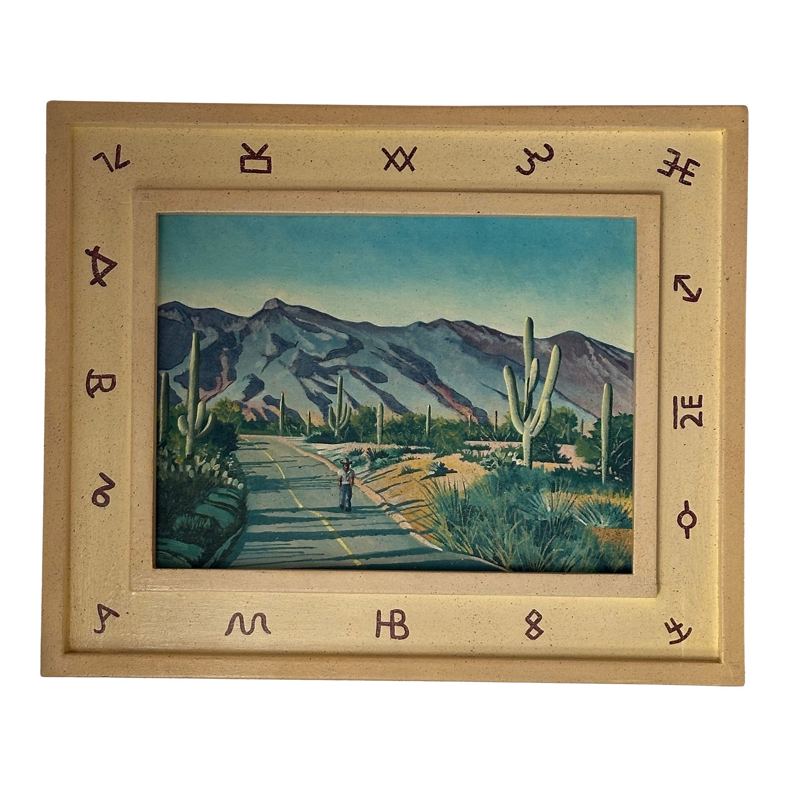 Charles Lopresto Desert Highway Acrylic Painting 1998 | Chairish