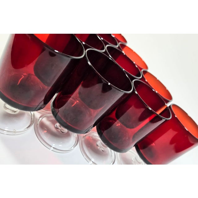 Ruby Red Goblets- Set of Ten | Chairish