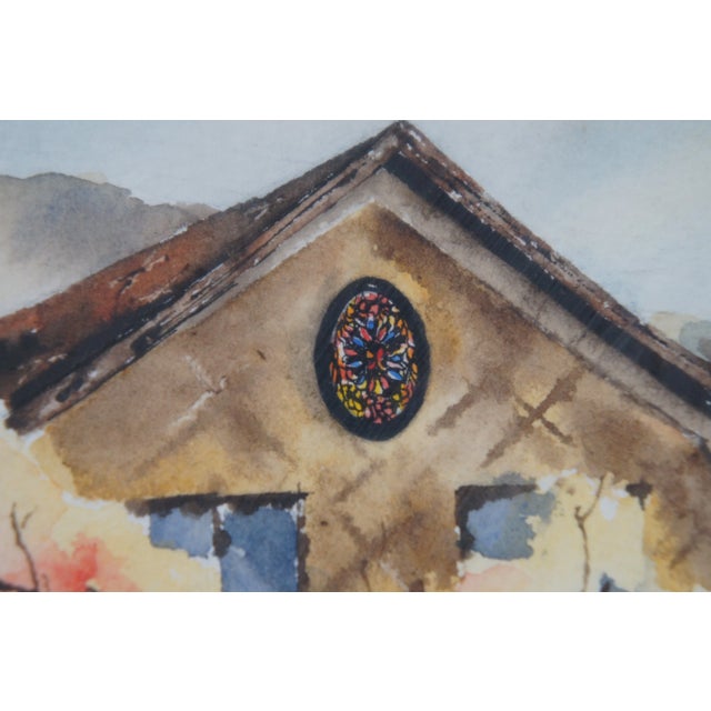 1975 Watercolor Dave's House Farmhouse Landscape Painting by Sean ...