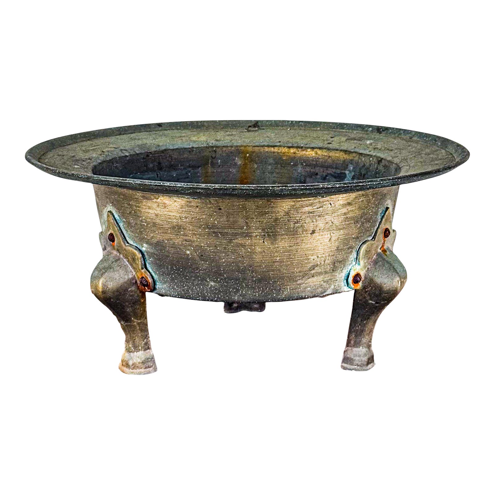 Antique Korean Brass Brazier | Chairish