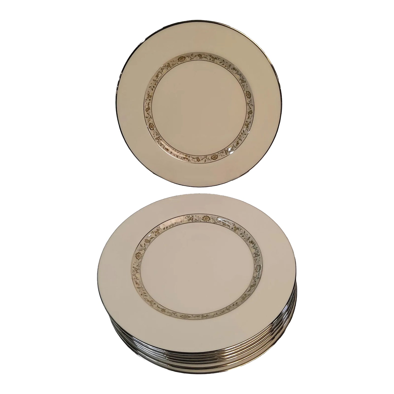 Set of 8 Lenox Springdale Dinner Plates, 1970s | Chairish