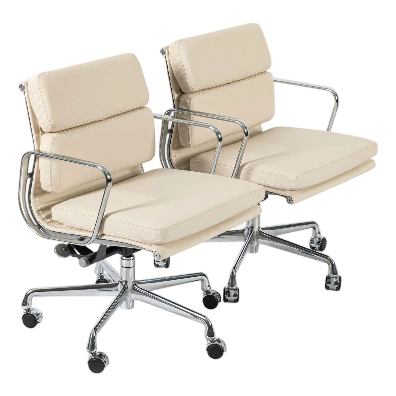 Eames for Herman Miller Tan Cream Office Chairs in Schumacher Vegan ...