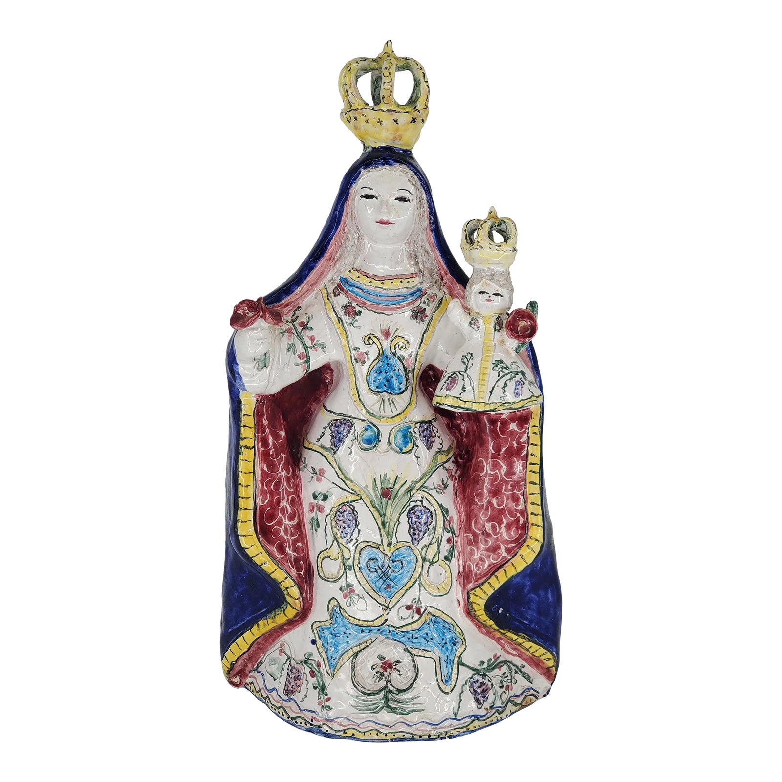 Vintage Our Lady of Candelaria Pottery Sculpture Signed Mid 20th ...