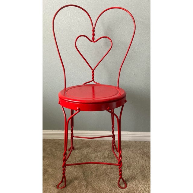 1960s Red Heart Ice Cream Parlor Chairs- a Pair | Chairish