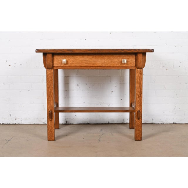 Limbert Mission Oak Arts & Crafts Desk or Library Table, Newly Restored ...