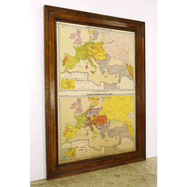 Oak Framed Historical Map of Europe From 1810-1815 | Chairish
