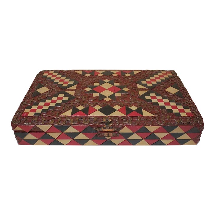 Vintage Italian Harlequin Decorative Hinged Box With Maritime Litho ...