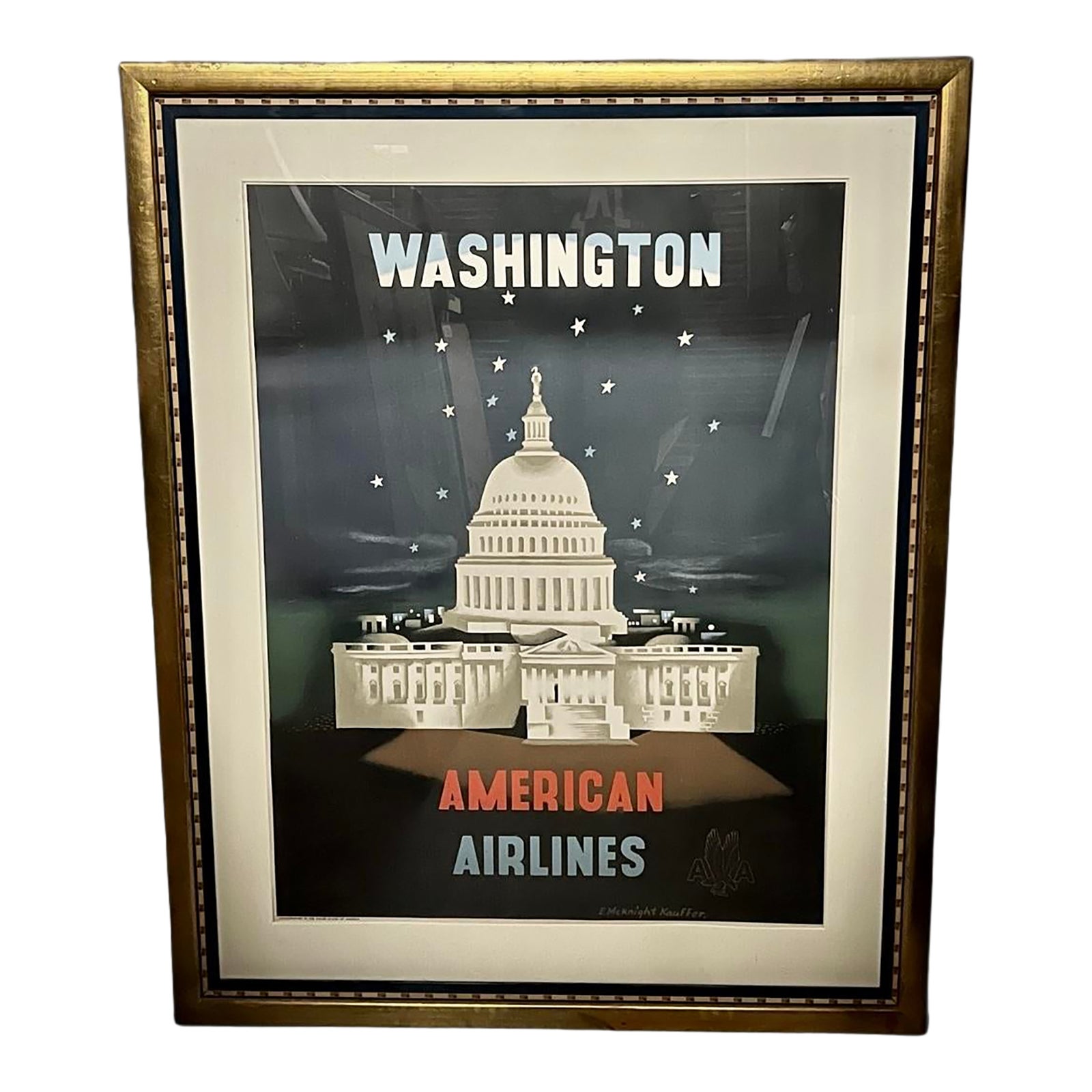 Edward McKnight Kauffer Ca. 1950 American Airlines Washington d.c ...