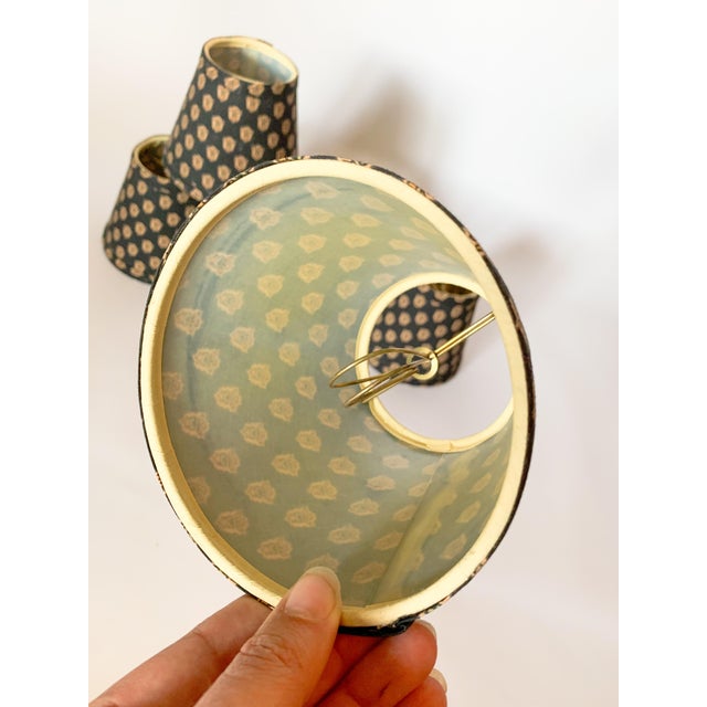 Vintage Block Print Chandelier Lamp Shades - Set of 5 | Chairish