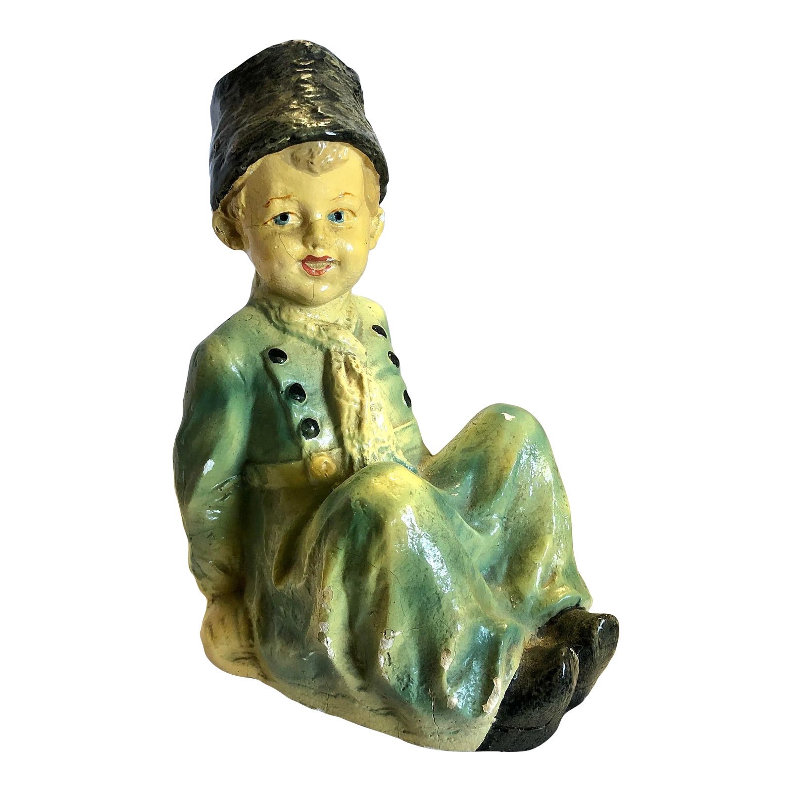 1950s Ceramic Boy Figurine | Chairish
