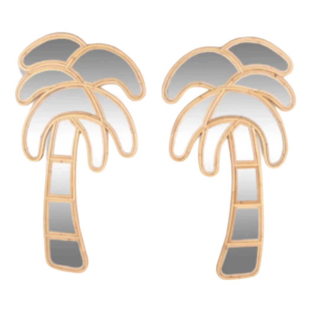 Vintage Palm Mirrors, Set of 2 | Chairish