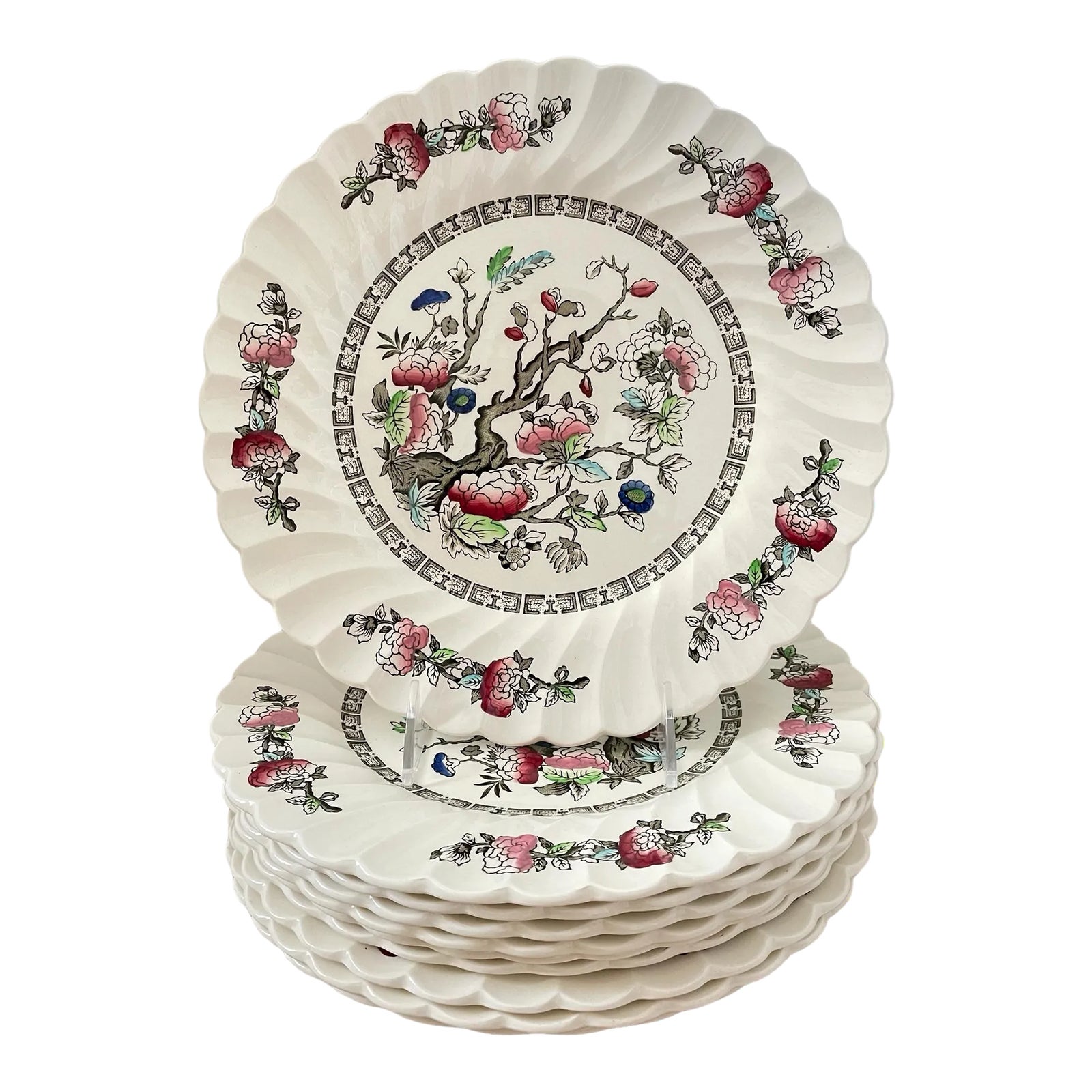 Set of 10 Myott Staffordshire Ware Indian Tree Dinner Plates. England ...