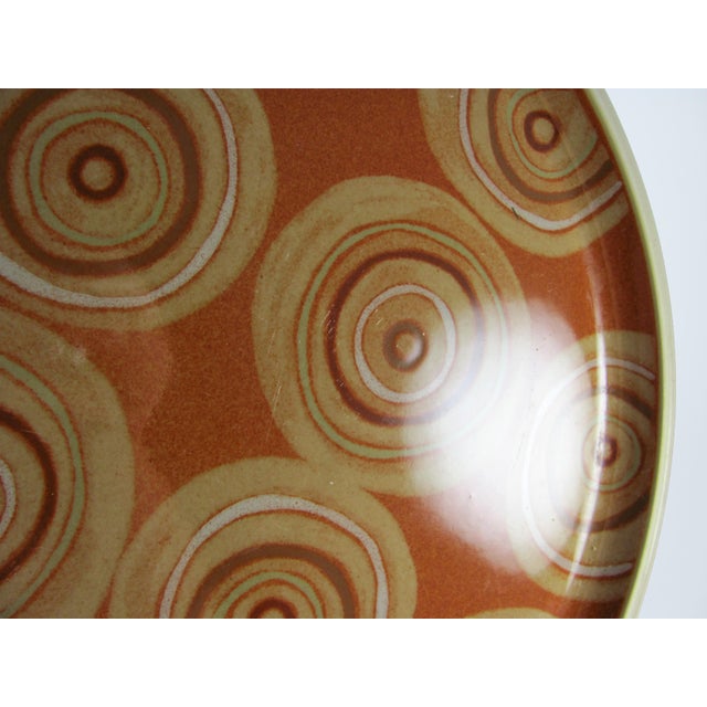 Denby Fire Chilli Round Platter Chop Serving Plate | Chairish