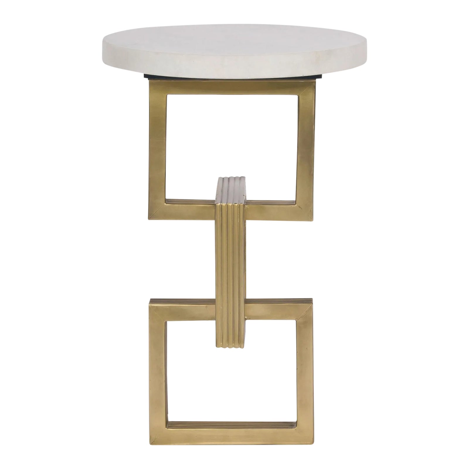Geo Spot Table in Antique Brass Metal | Chairish