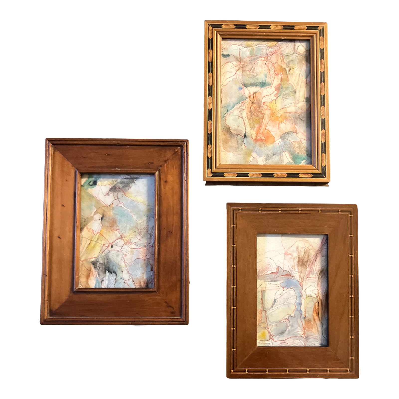 1940’s 3 Original Abstract Drawings/Watercolor Paintings Vintage ...
