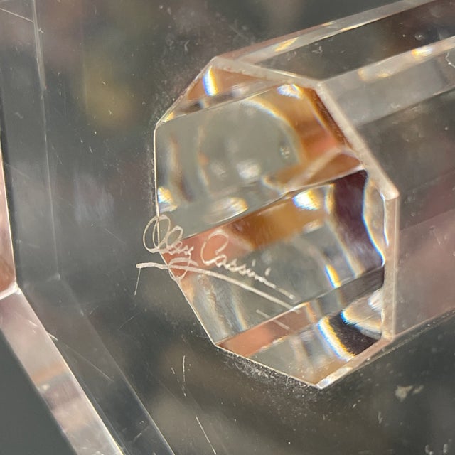 Vintage 1990s Signed Oleg Cassini Single Crystal Glass Candlestick ...