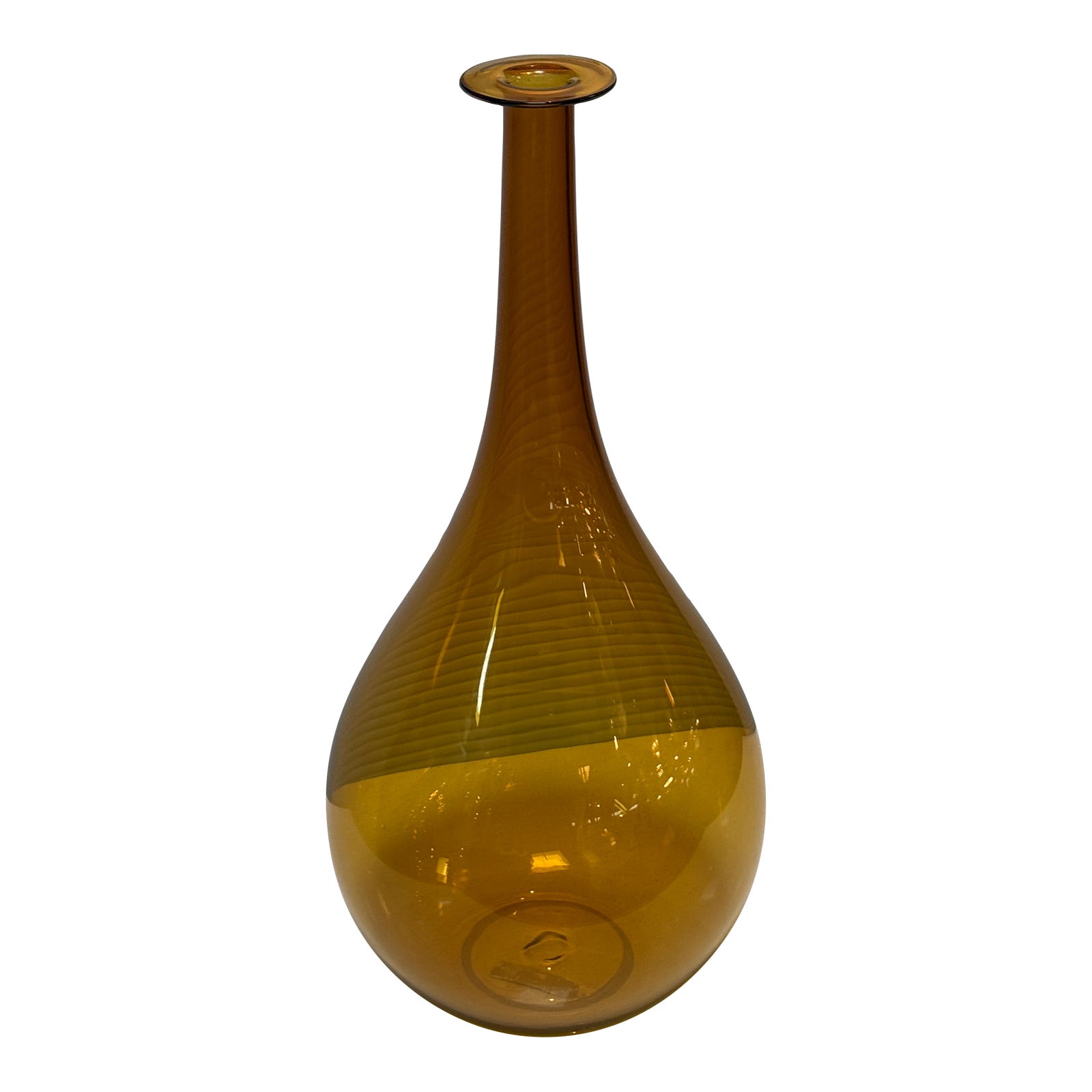 Joe Cariati Attributed Angelic Bottle Glass Vase | Chairish