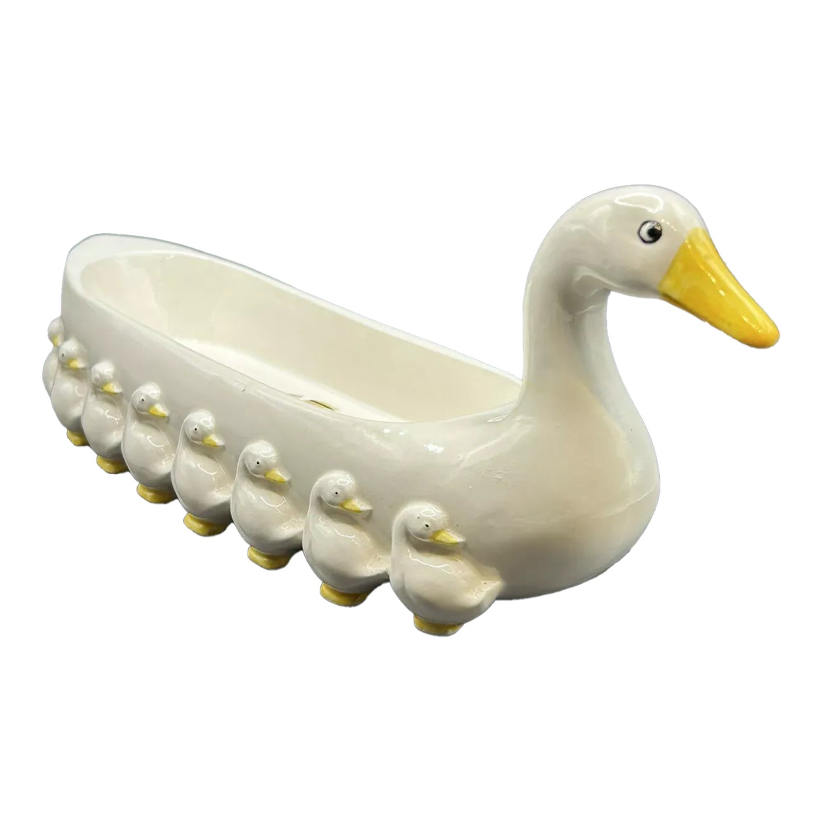 1980s Vintage Fitz & Floyd Duck Duckling Ceramic Long Dish | Chairish