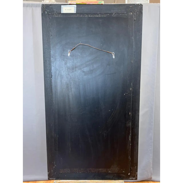 Large Japanese Black Crane and Camellia-Motif Relief Carved Wall Mirror ...