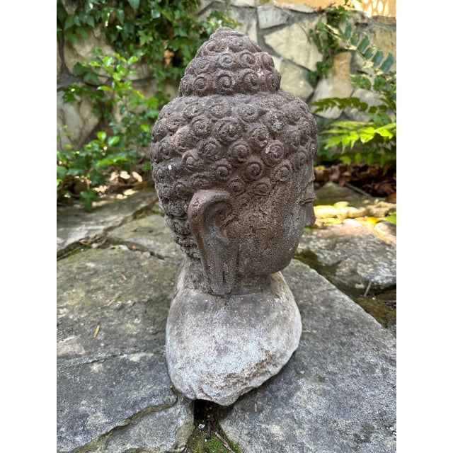 Vintage Mid-Century Stone Buddha Statue | Chairish