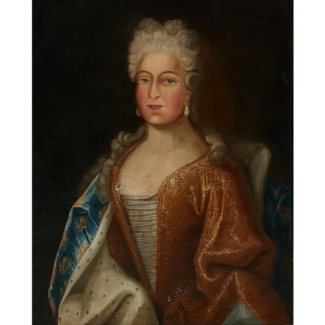 18th Century French Portrait Oil Painting of a French Princess, Framed ...