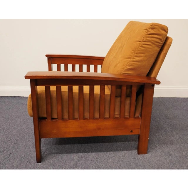 Alison Furniture Contemporary Mission Style Accent Arm Chair W. Faux ...