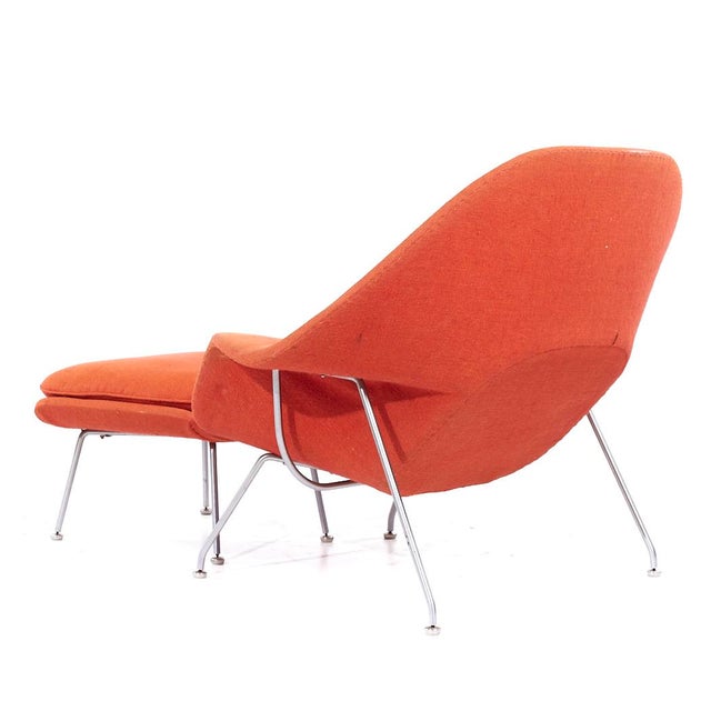 Florence Knoll Mid Century Womb Chair With Ottoman | Chairish