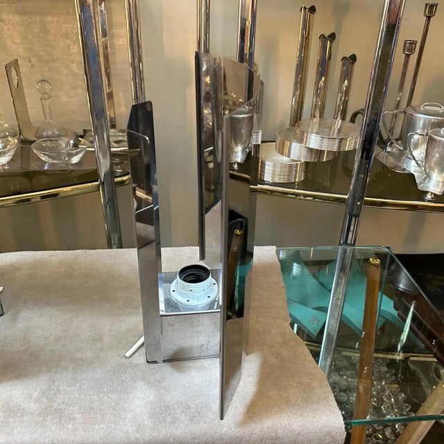 A Pair of 1980s Modern Steel Italian Ambient Light Wall Sconces | Chairish