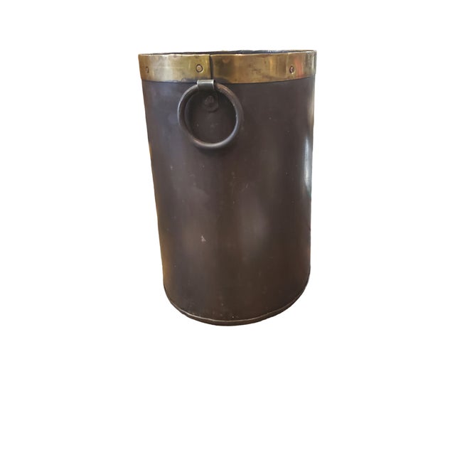 1960s Mid Century Hand Forged Brass Waste Can | Chairish