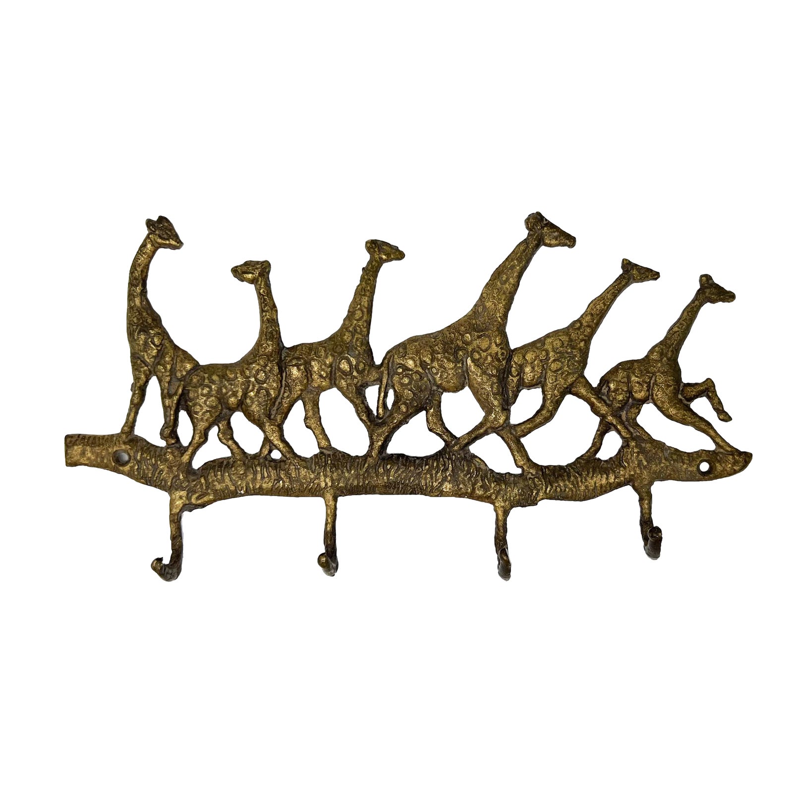 20th Century Safari Brass Giraffe Wall Hooks | Chairish
