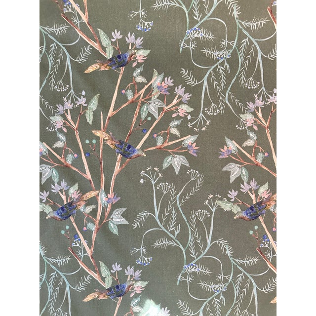 Textiles by Smith Bird Linen Fabric in Green 3 1/2 Yards | Chairish