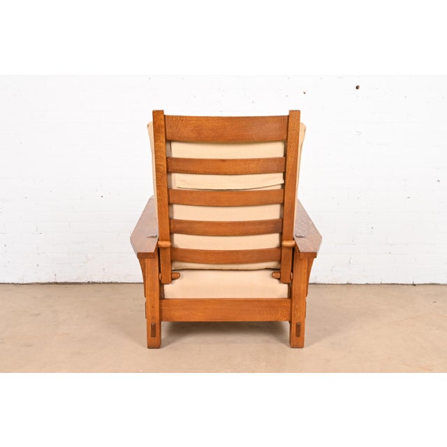 Stickley Mission Oak Arts & Crafts Reclining Morris Lounge Chair | Chairish