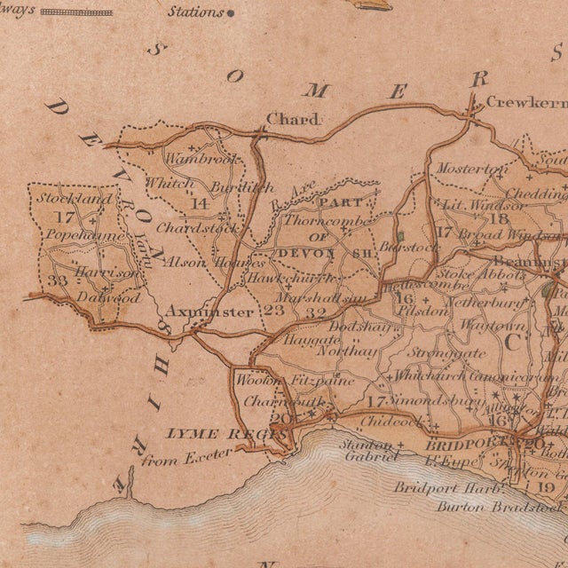 1860's Antique County Map | Chairish