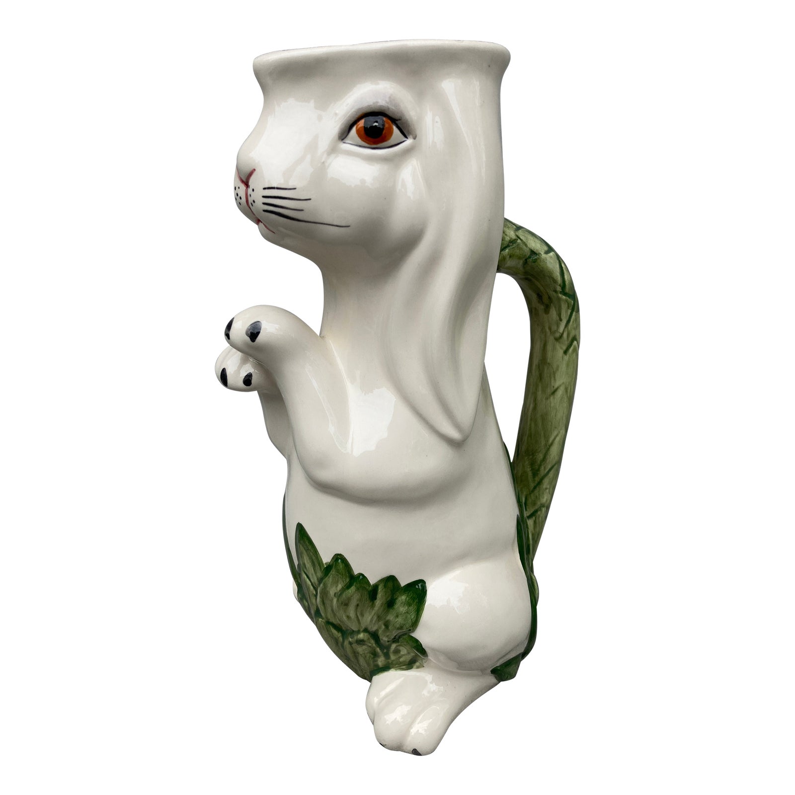 Tall 1950s Vintage Mottahedeh Bunny Rabbit Pitcher | Chairish