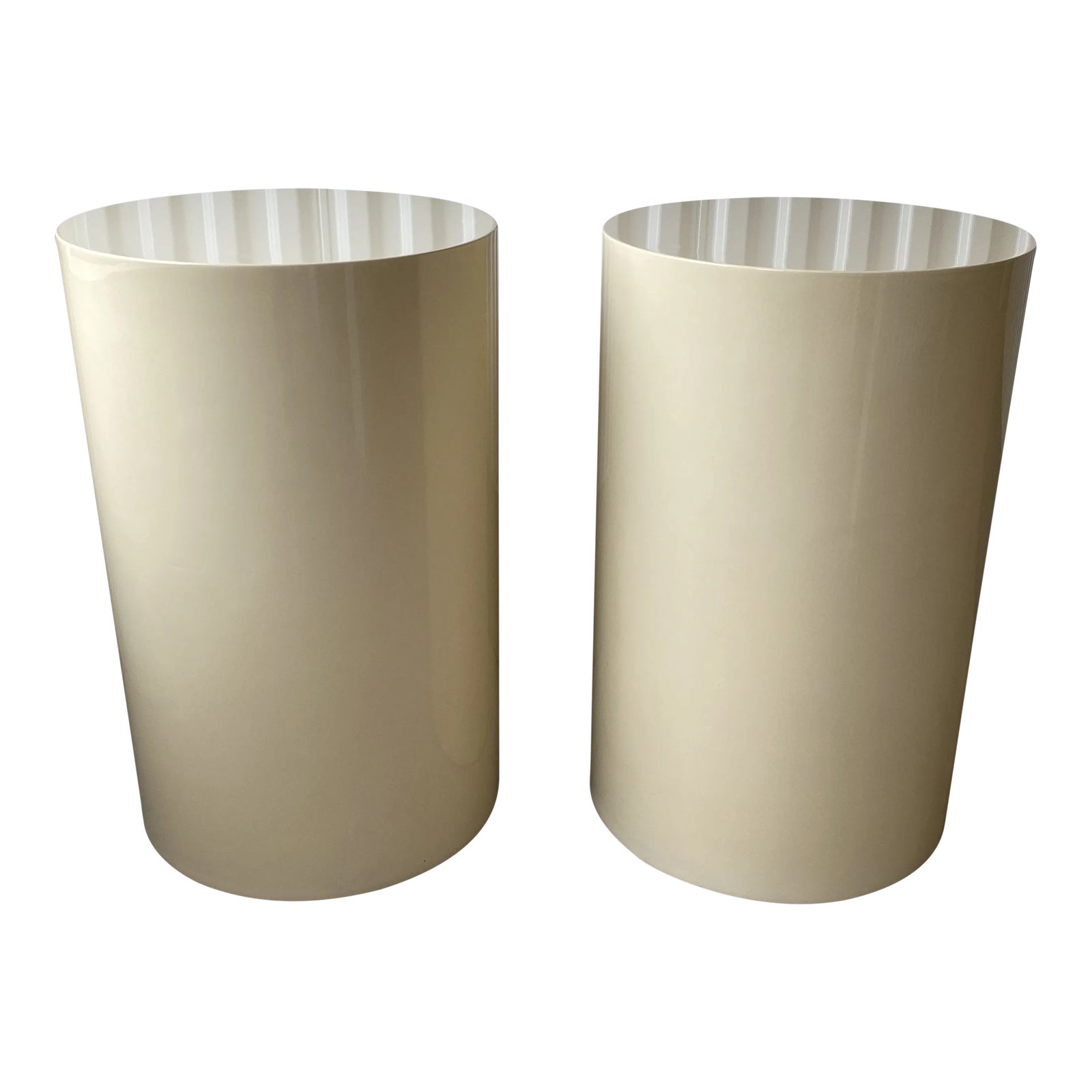 1980s Lacquered Paul Mayen for Intrex Habitat Pedestal - a Pair | Chairish