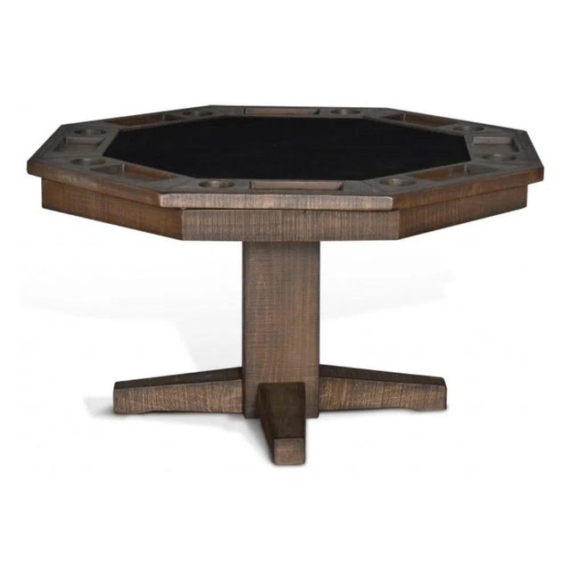Round Dining Table Convertible Poker Game Table | Chairish