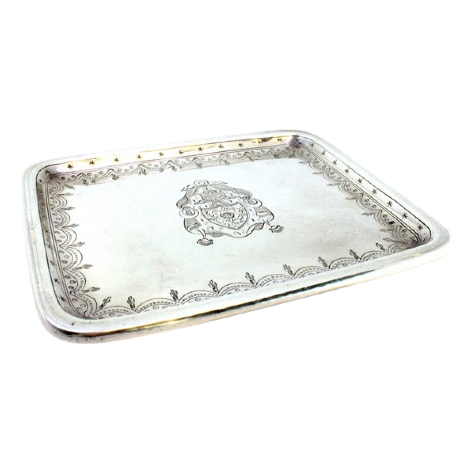 Silver Ticket Booth with Engraved Garlands and Central Coat of Arms ...