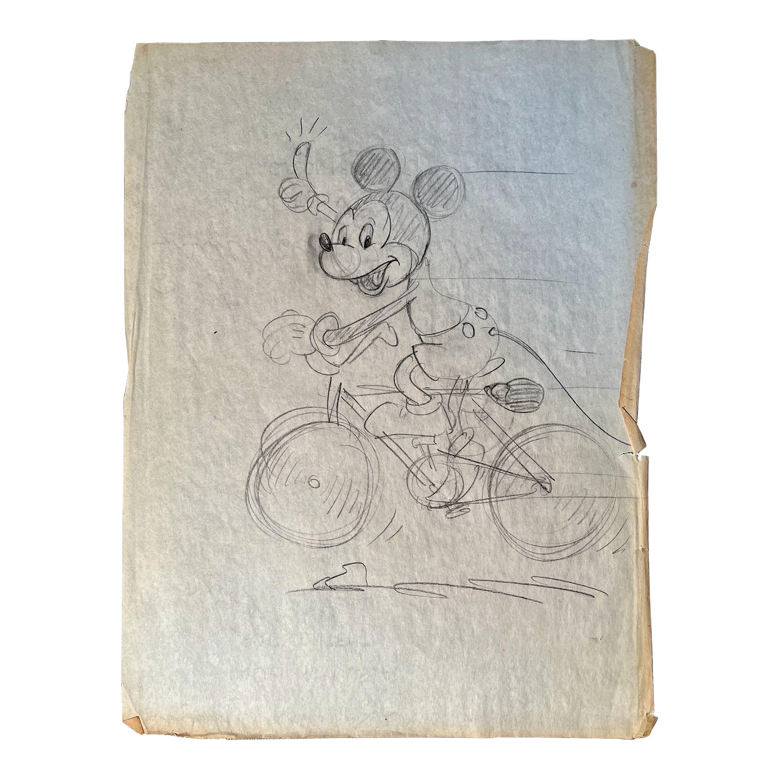 Original Comic Art Mickey Mouse on Bicycle by Disney Artist John ...