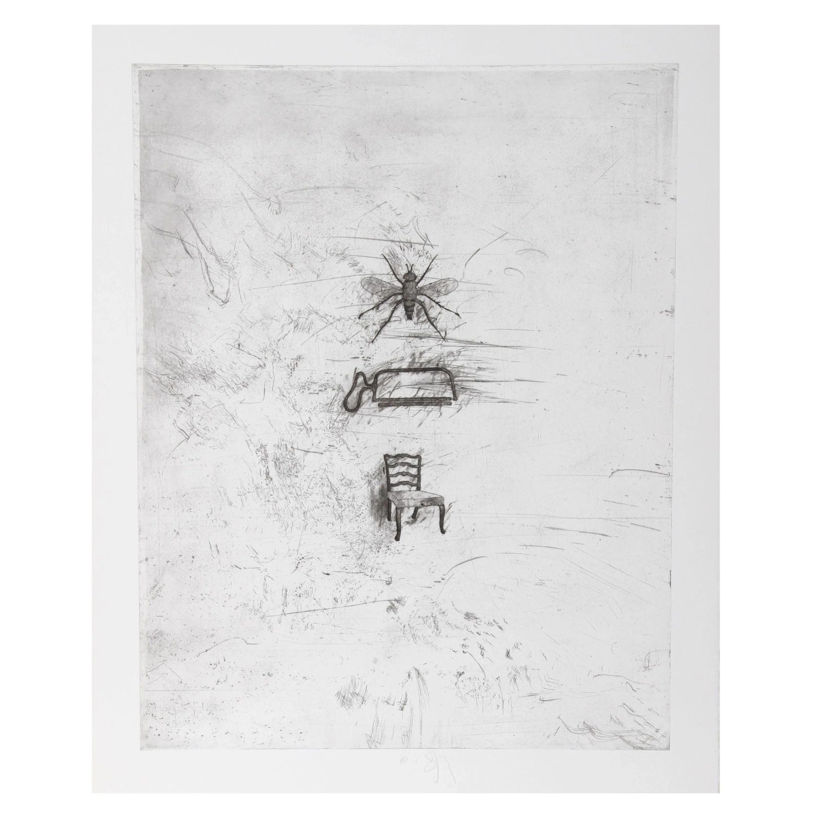 Donald Saff - Fly Iron Chair Etching | Chairish