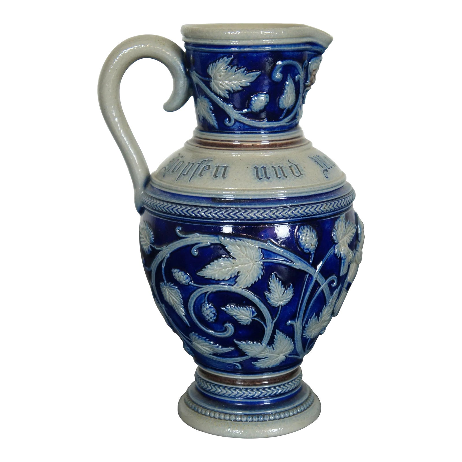 Antique Simon Peter Gerz Figural Stoneware Salt Glaze Pitcher Ewer Monk ...