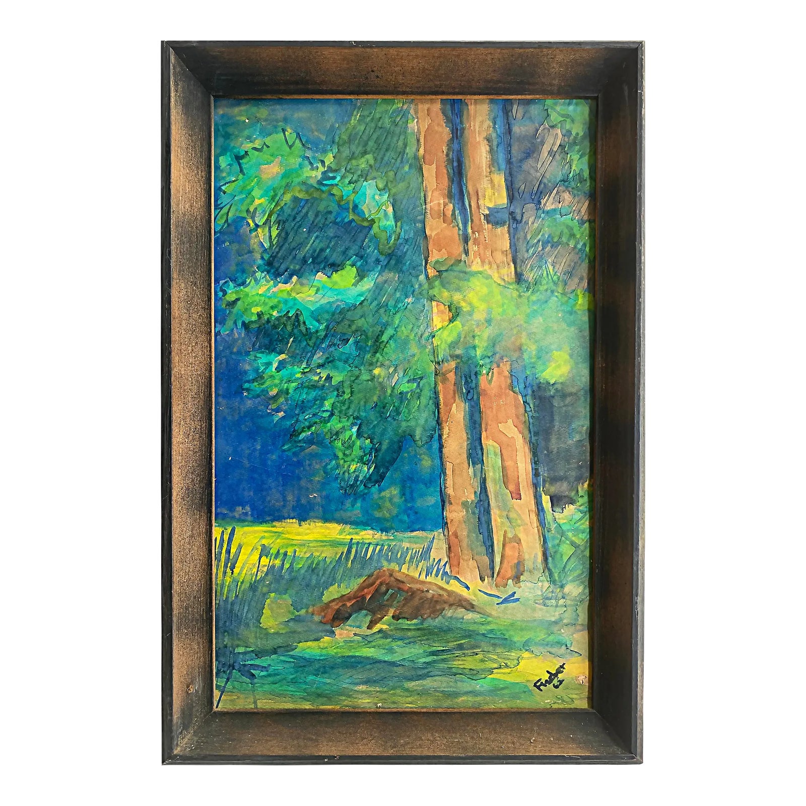 Warren Fischer Watercolor Landscape Painting Signed and Dated 1962 ...