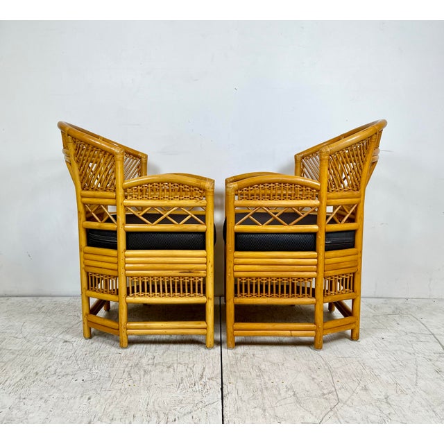 Vintage Rattan Brighton Style Chairs- a Pair | Chairish