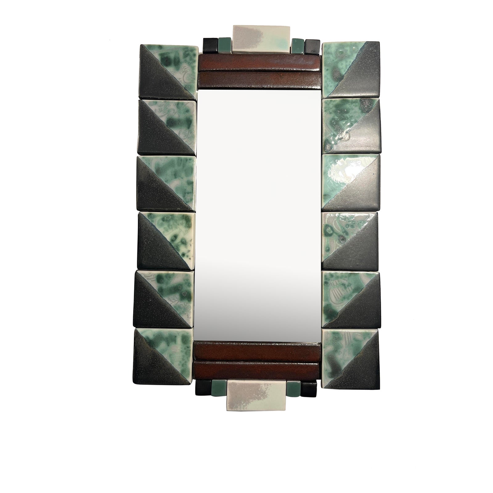 Vintage Hand Made Delanos Wall Hanging Tile Mirror | Chairish