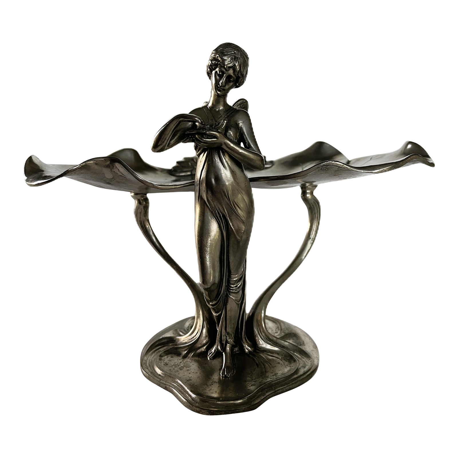 WMF Art Nouveau Pewter Table Centerpiece Per Albert Mayer Circa 1910 ...