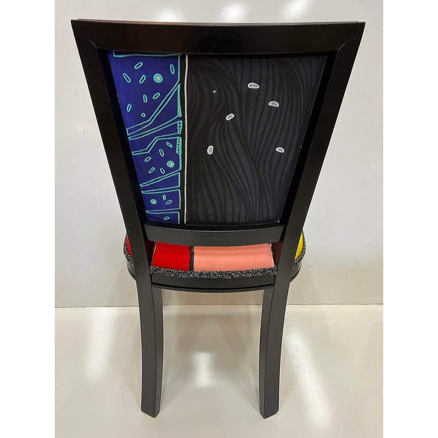 Vanessa Iacono Abstract Functional Art Painted Accent Chair | Chairish