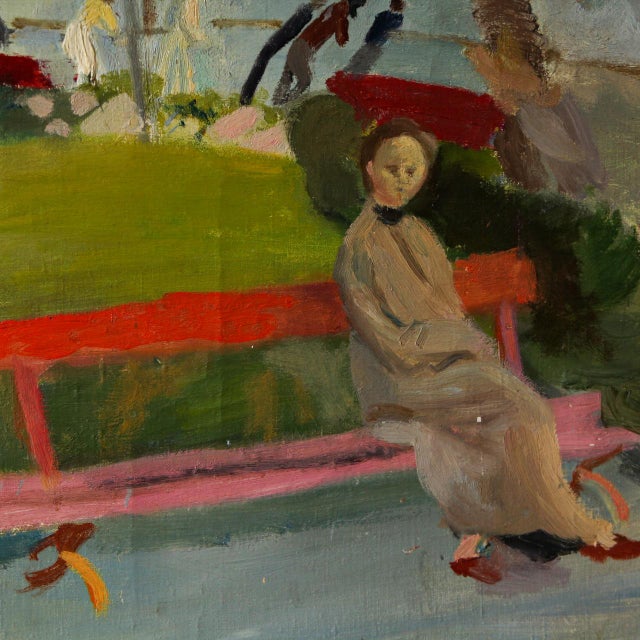 "Germaine Verna Promenade at Muralto, Lake Lugano" Modern Figurative ...