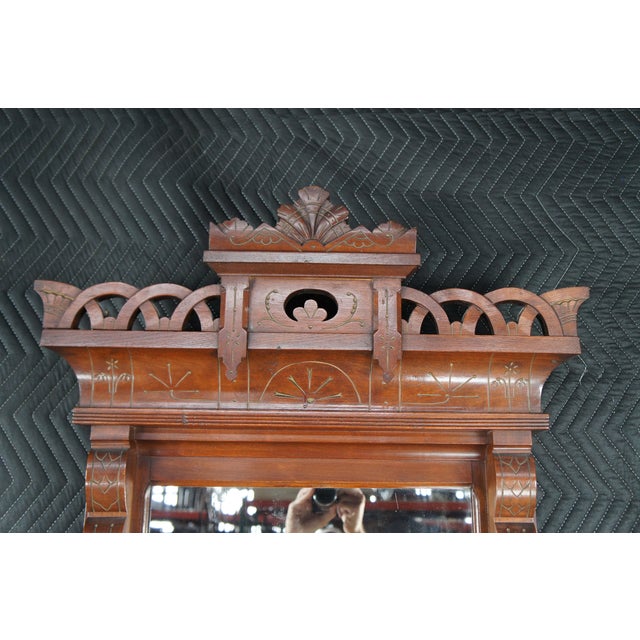 Antique Victorian Eastlake Mahogany Hall Parlor Entry Vanity Pier ...